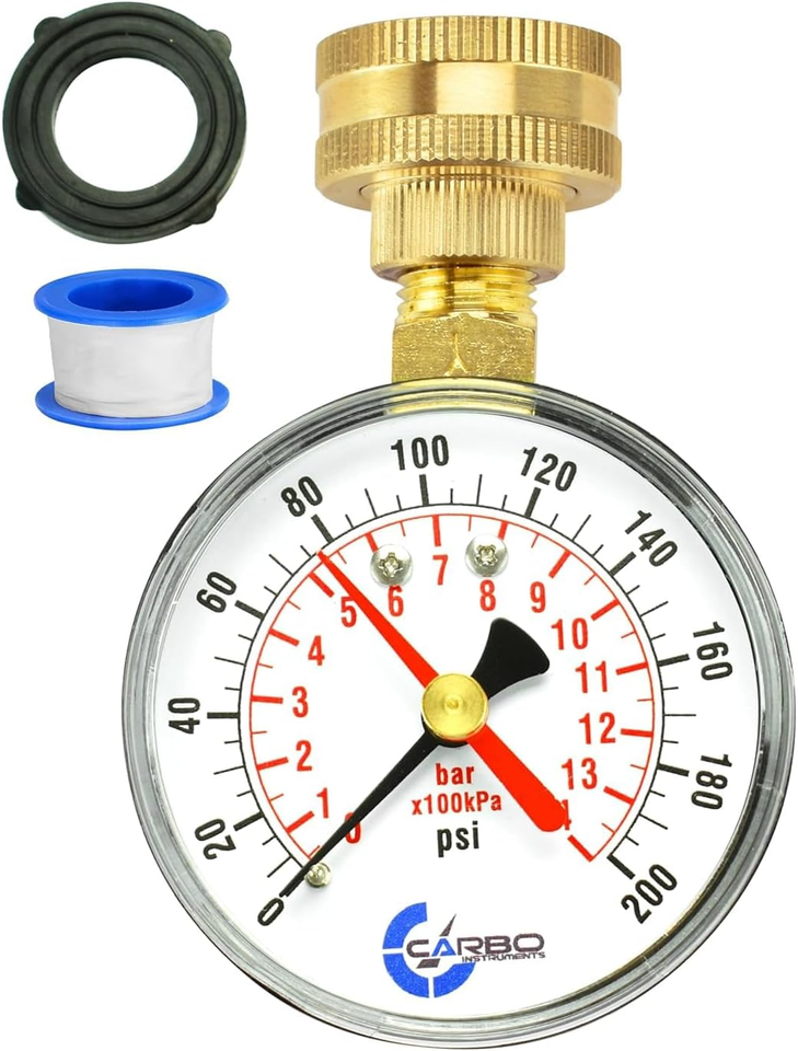 2-1/2" Pressure Gauge,Water Pressure Test Gauge, 3/4" Female Hose ...