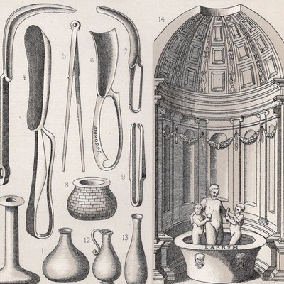 ROMAN BATHS & HYGIENE – Thermae Architecture, Tools, Vessels – 1876 ...
