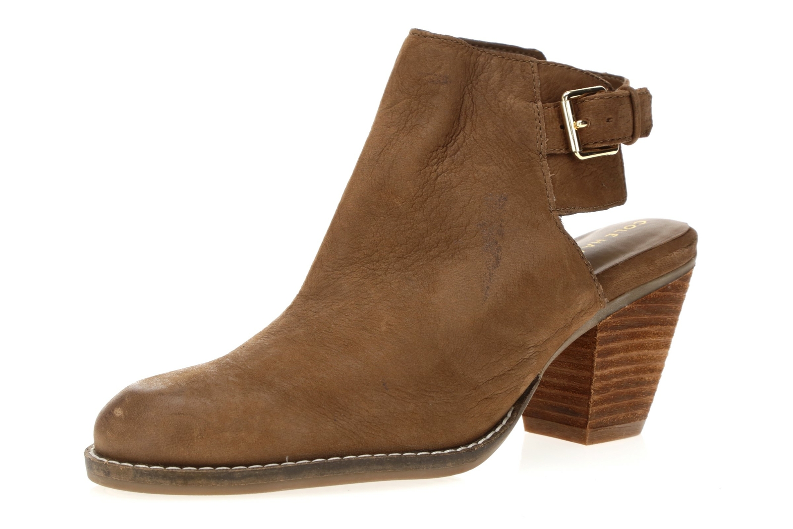 Cole Haan 250303 Womens Pippa Leather Slingback Bootie Brown Size 9.5 B ...