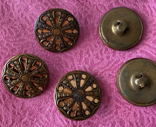Vintage 5 Antique Mirror Back Buttons | eBay