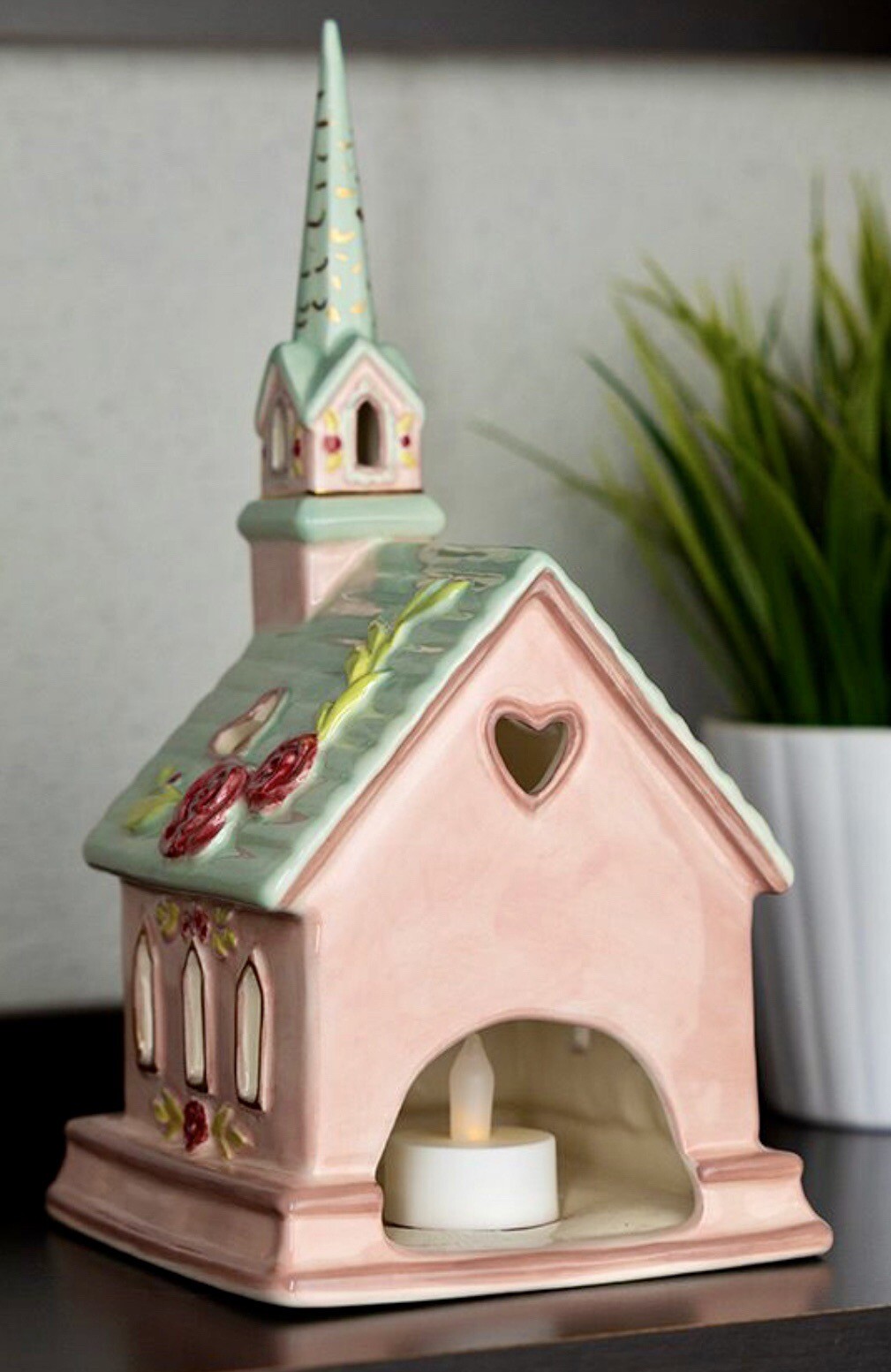 Blue Sky Clayworks “Chapel Of Love” Tea Light Candle House NEW ...