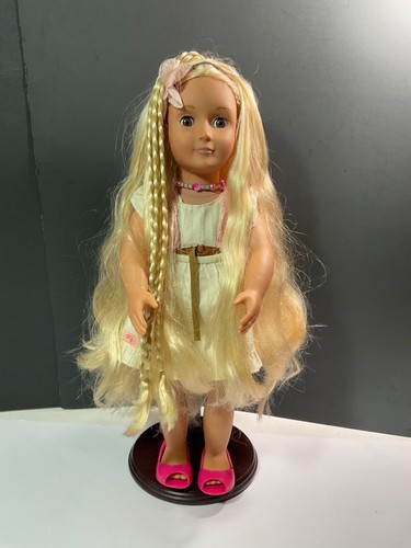 Our Generation Phoebe-Hair Grow Doll 18" Blond Hair Brown Eyes Battat ...