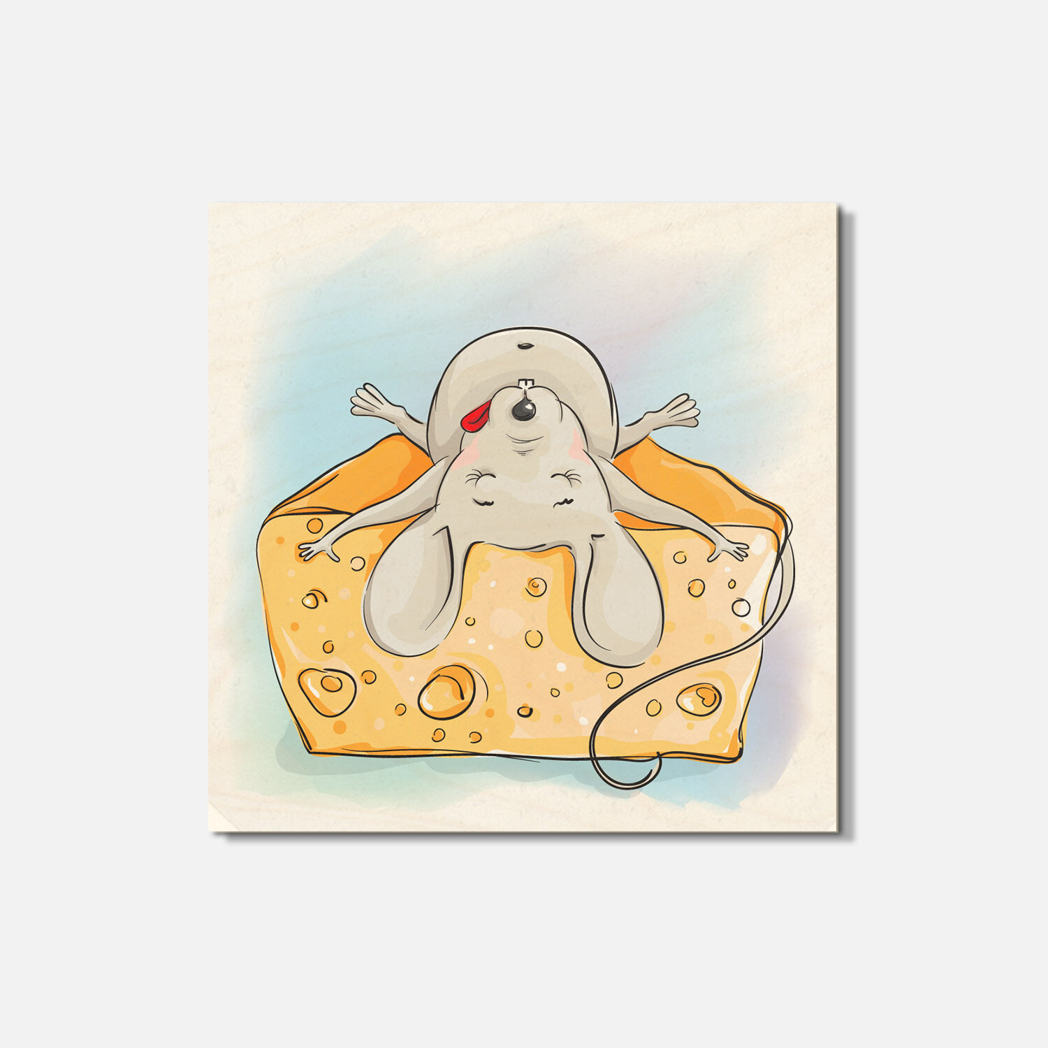 Funny Mouse On Cheese Animal 4'' X 4'' Square Wooden Coaster | eBay