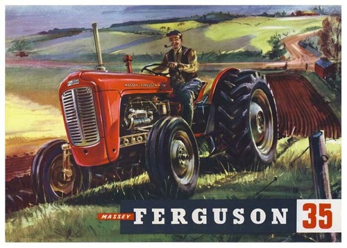 Vintage Massey Ferguson Tractor 35 ART SALES BROCHURE/POSTER ADVERT A3 ...