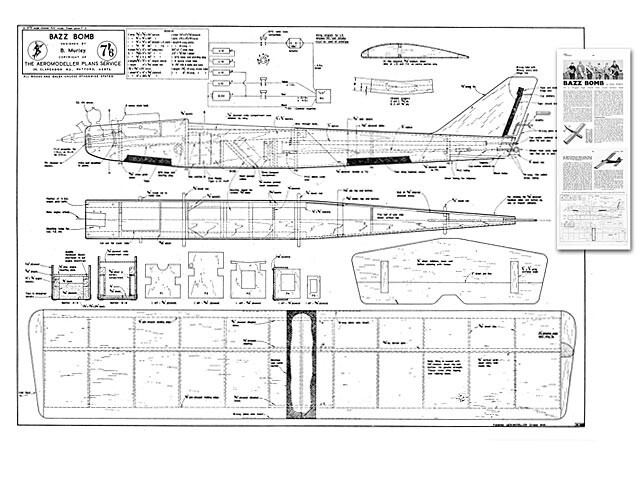 Bazz Bomb Aerobatic Plane 38" WS RC Model Airplane Printed Plans ...
