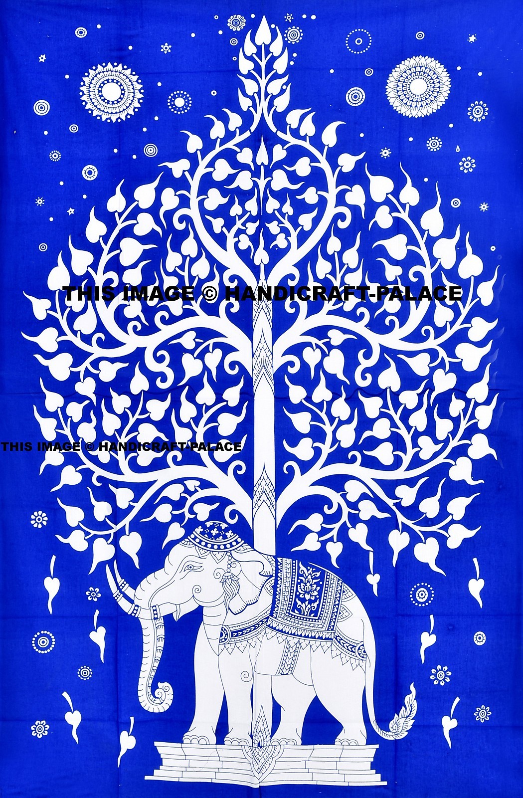 Indian Elephant Tree of Life Door Window Curtain Tapestry Hanging Drape ...