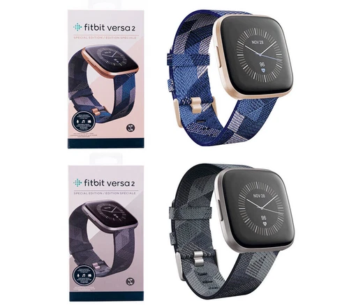 Fitbit Versa 2 Special Edition Navy Woven Band/Copper Rose W / Box and ...