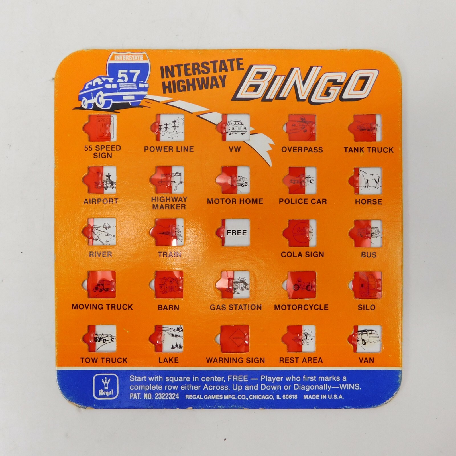 Regal AUTO BINGO Cards - Interstate Highway Games Vintage Lot of 4 For ...