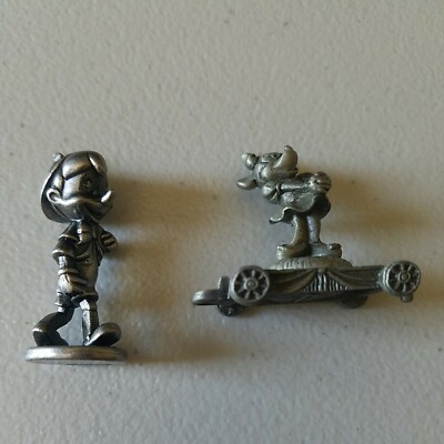 Disney Pewter Small 1" Pinocchio and Minnie Mouse Figurines Tokens Lot ...