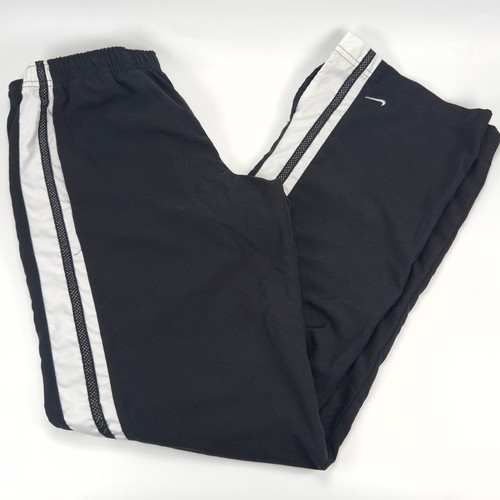 Vintage 90s Nike Drawstring Straight Leg Black White Stripe Sweatpants ...