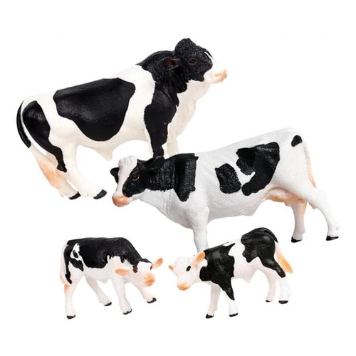 4 Pcs Realistic Cow Action Figures Set, Farm Animal Figures Toy, Gift ...