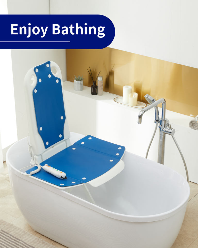 Electric Bath Lift Chair,High-Strength Steel Pole Support,Non-Slip ...