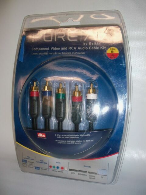 Belkin Pure AV Component Video and RCA Audio Cable Kit 6ft for sale ...