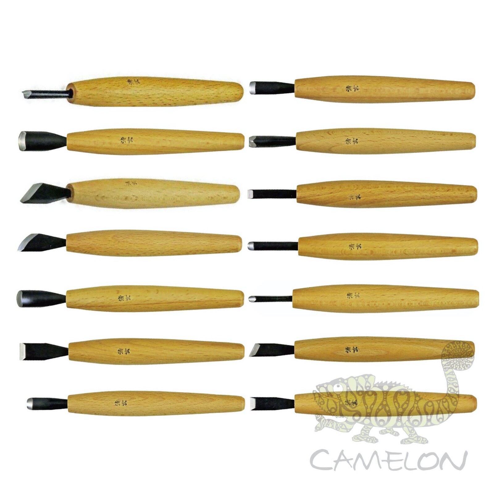 DENSHO Wood Carving Work Chisel Blue Paper Steel Professional Gouges ...