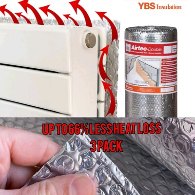 Radiator Foil Reflector 3 Pack Triple Layer Insulation YBS Tested ...