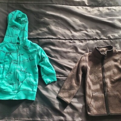 boys 18 month zip up with dinosaur, and fleece zip up | eBay