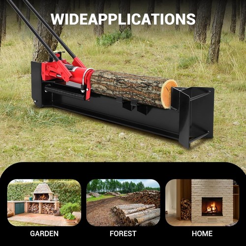 12 Ton Hydraulic Log Splitter Wood Cutter Manual Log Splitter w/ Built ...