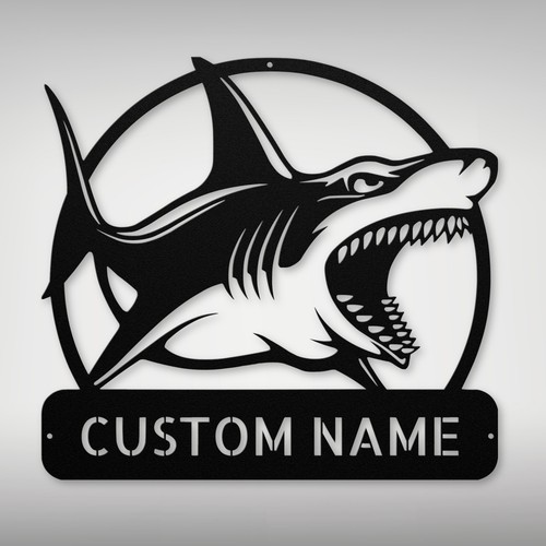 Personalized Shark Metal Sign Custom Ocean Decor for Home Office Gift ...