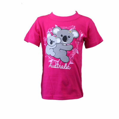 Kids Girls T Shirt Australia Australian Day Souvenir 100% Cotton- Koala ...