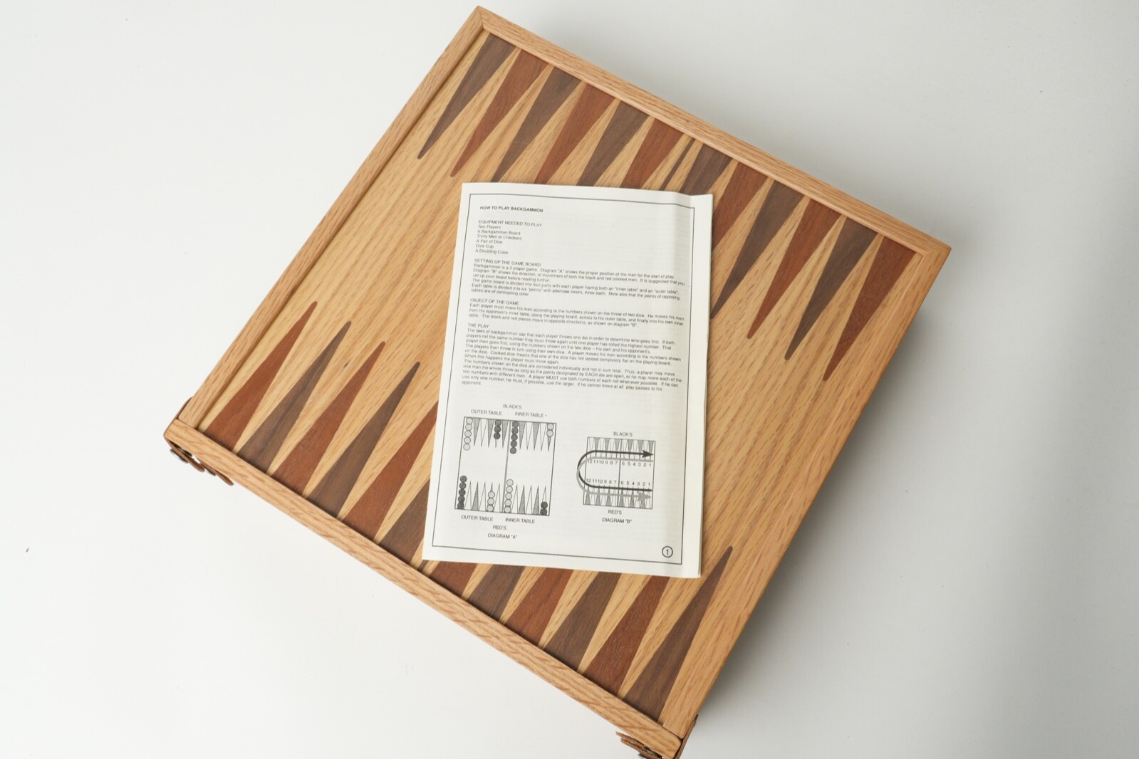 Wood Flip Game Board Set, Checkers, Backgammon, Dice, Poker Chips ...
