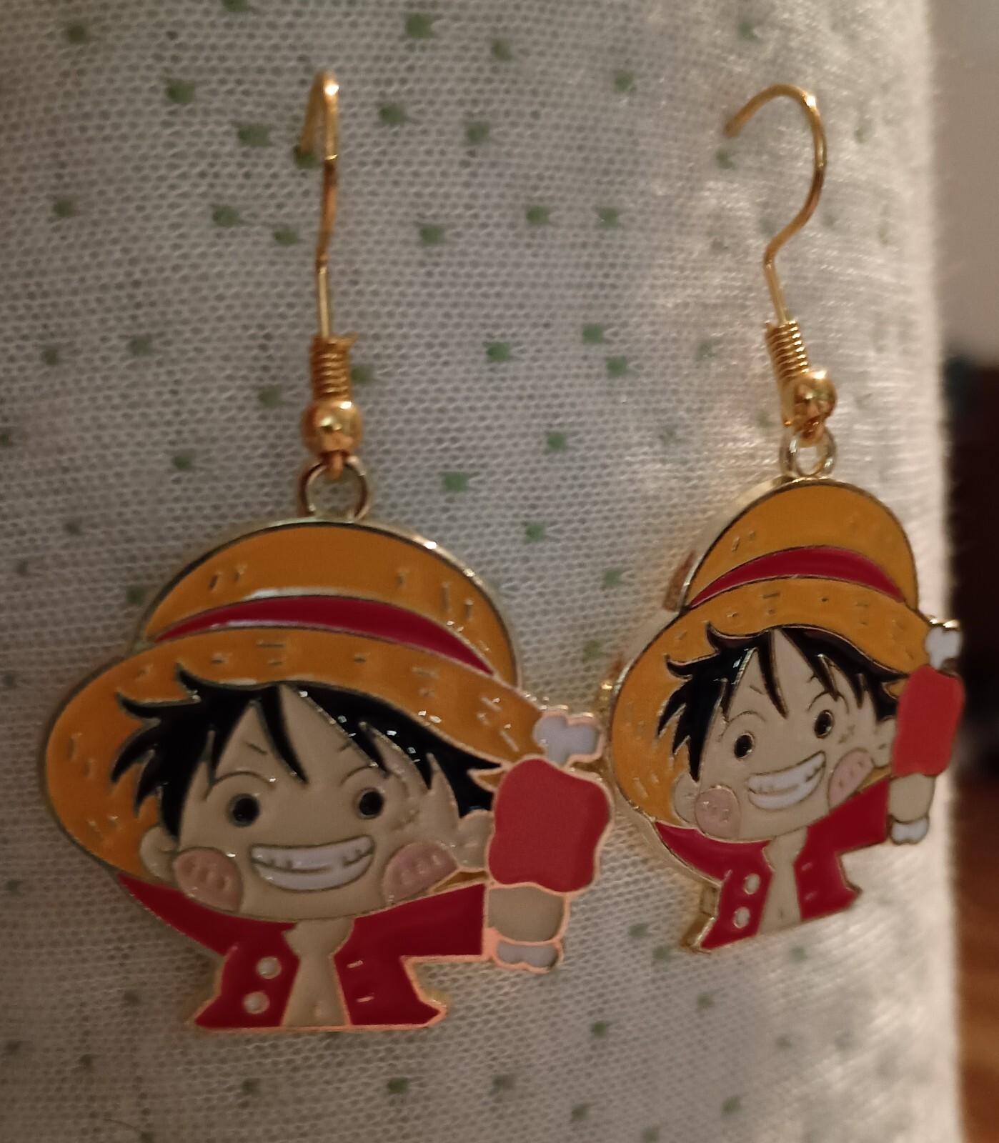 Anime Monkey D Luffy Character Earrings 18kt gold plated hooks | eBay