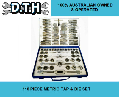 110 PIECE METRIC TAP & DIE SET M2-M18 TAPERED & BOTTOMING TAPS | eBay ...