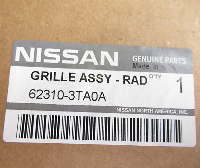 Genuine OEM Nissan 62310-3TA0A Front Grille Assy 2013-2015 Altima | eBay