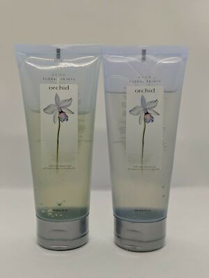 (LOT OF 2) AVON Floral Prints ORCHID Bath and Shower Gel 6.7 fl oz NOS ...