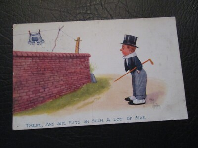 Comic Reg Carter Postcard - There, and she puts on such a lot of side ...