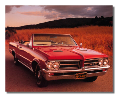 1964 Red GTO Pontiac Convertible Car Wall Picture 8x10 Art Print | eBay
