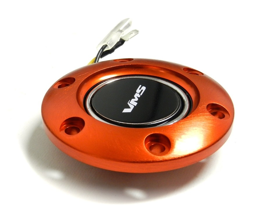 VMS RACING ORANGE STEERING WHEEL RING & HORN BUTTON BK B | eBay
