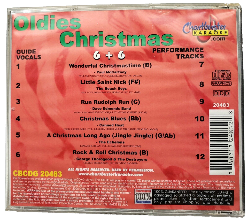 "Oldies Christmas" Karaoke CD - CB. Wonderful Christmas Time, Run ...
