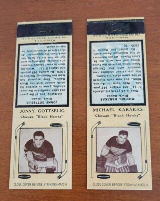 Chicago Blackhawks NHL Circa 1936 Player Matchbook Covers: Karakas ...