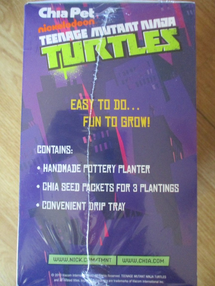 Chia Pet Nickelodeon Teenage Mutant Ninja Turtles Pottery Planter NEW ...