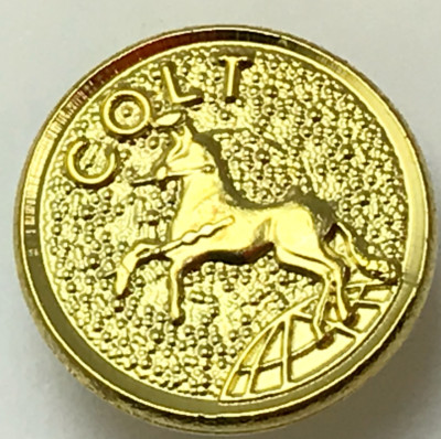 Gold Colt Medallion Rampant Pony 1/2" Diameter For Grips 7167-M | eBay