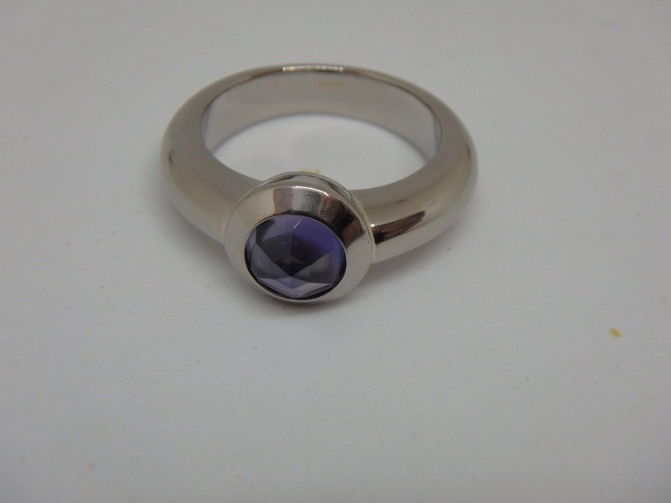 18K White Gold Tiffany & Co. France Bullet Shape Iolite Solitaire Ring ...