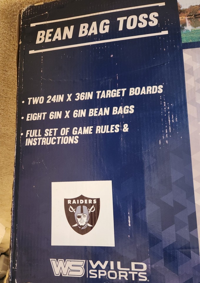 Raiders Corn Hole Board Set Sealed Bean Bag Toss Wild Sports | eBay