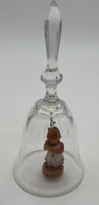 VINTAGE GERMAN CRYSTAL BELL 24% LEAD OXIDE DOLFI WOODEN HAND CARVED ...