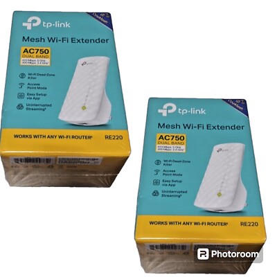 TP-Link RE220 AC750 Mesh Wi-Fi Extender Internet Booster 433Mbps ...