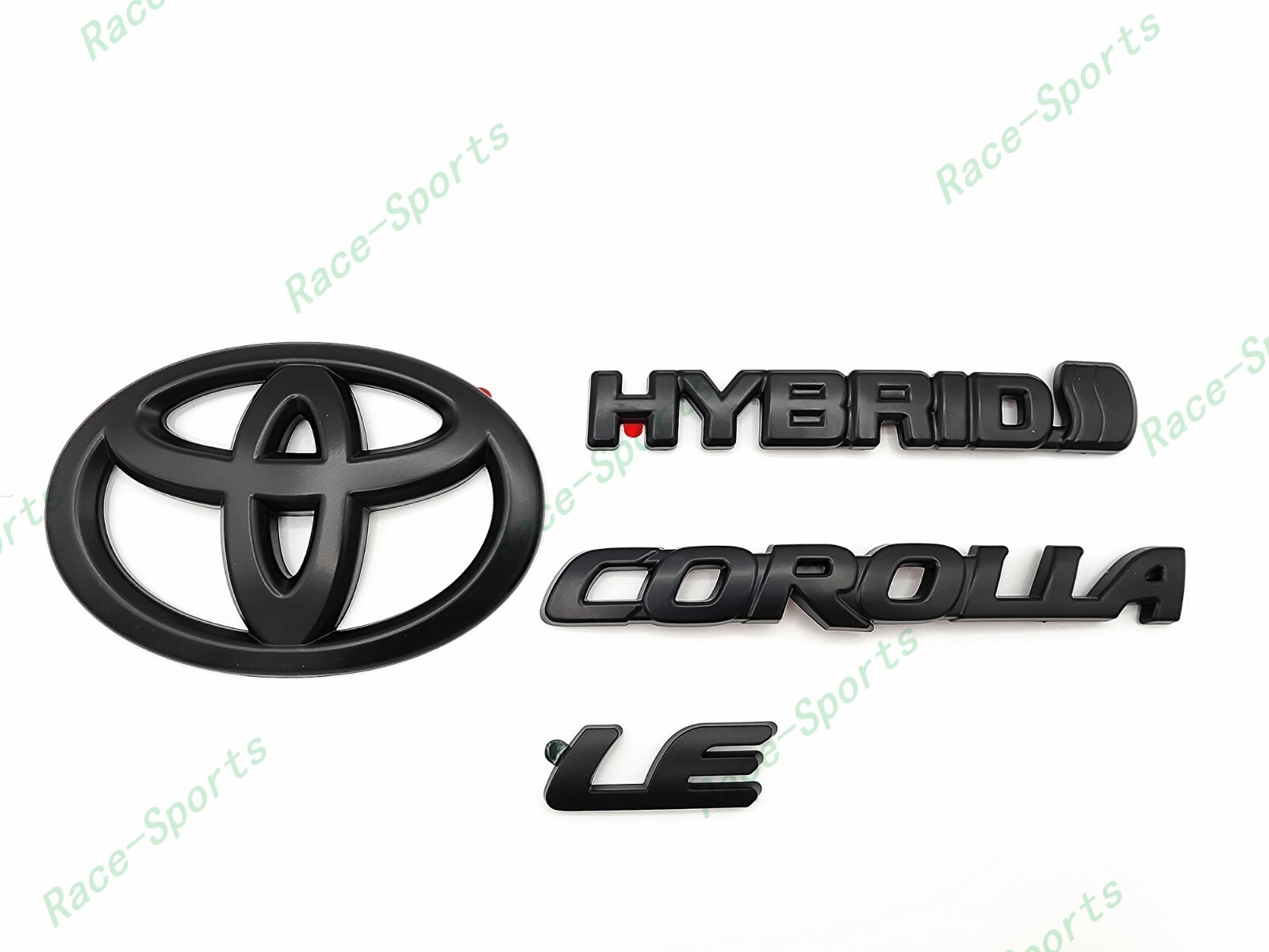 OVERLAY Matte Black Rear Toyota Logo Corolla Hybrid LE Emblem Fit 2020 ...