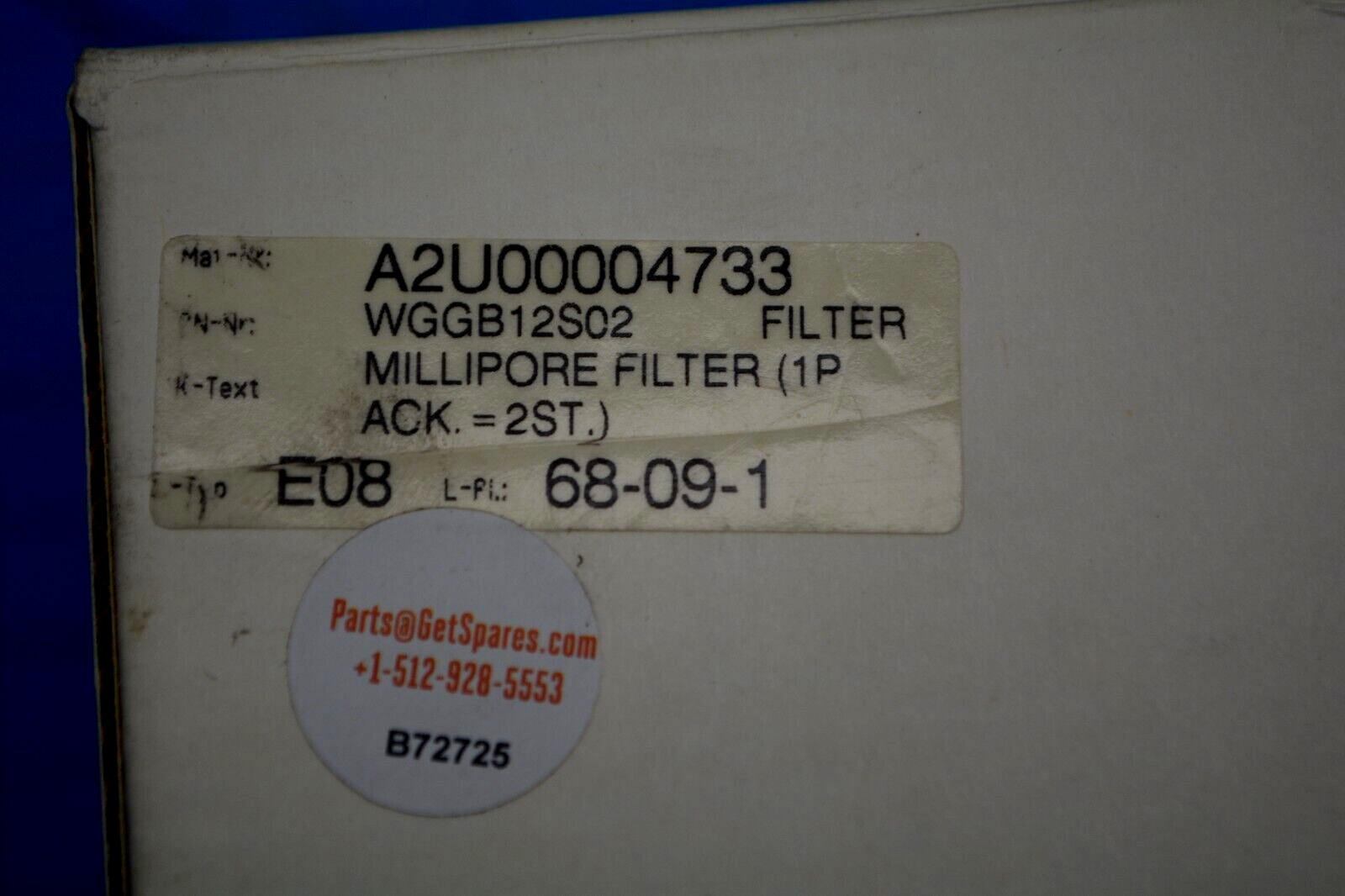 WGGB12S02 (LOT OF 2) / FILTER N2 PURGE FILTER FOR VP / MILLIPORE | eBay