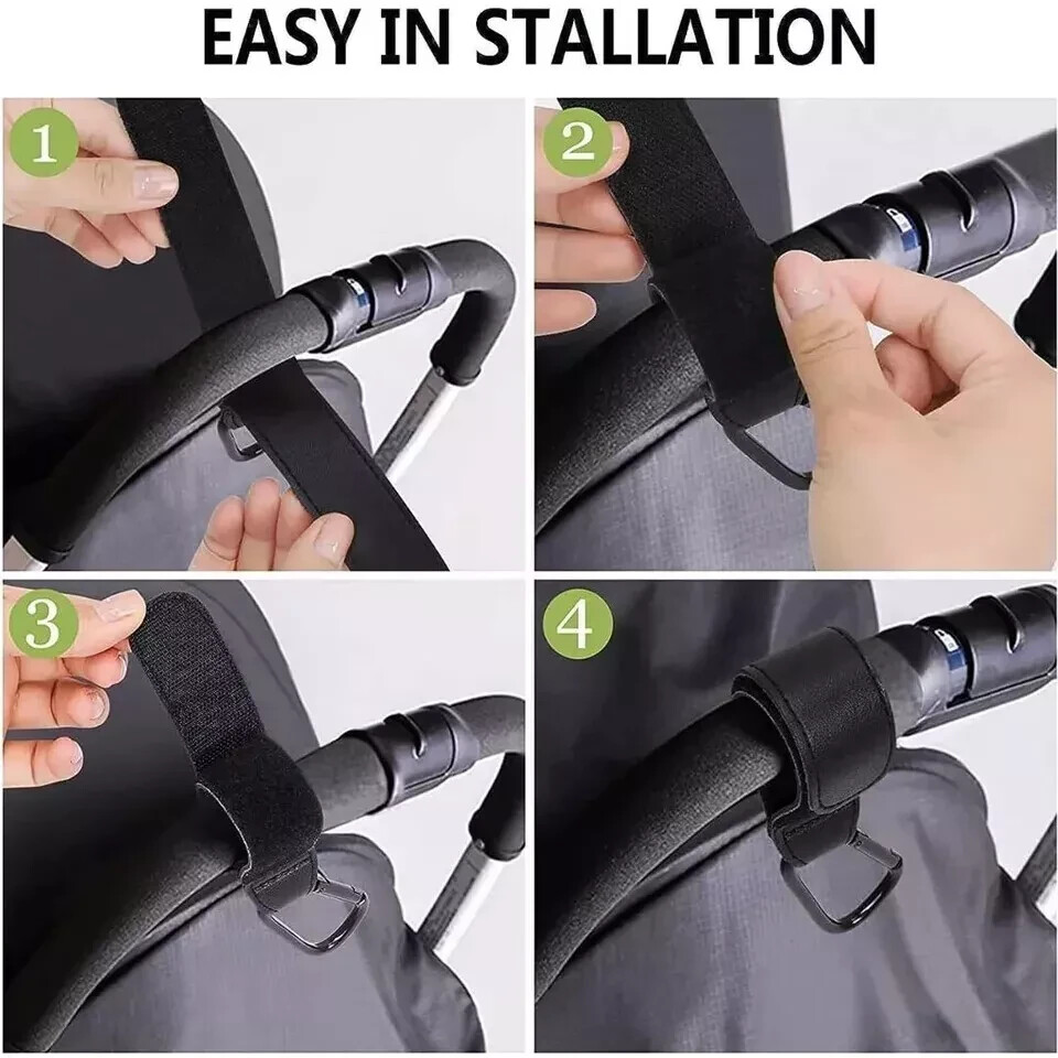 1/2X Leather Buggy Clips Pram Hooks for Bags Baby Pushchair Clips ...