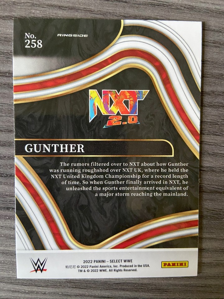 Gunther 2022 Select Ringside WWE Wrestling Card | eBay
