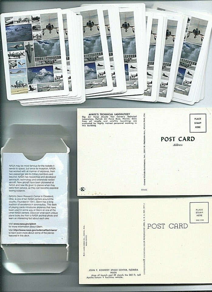 JFK Space Postcards Air Force FLORIDA & NASA deck PLAYING CARDS ...