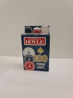 Hoyle Poker Chips - 100 Chips - 50 White, 25 Red, 25 Blue - According To Hoyle | eBay