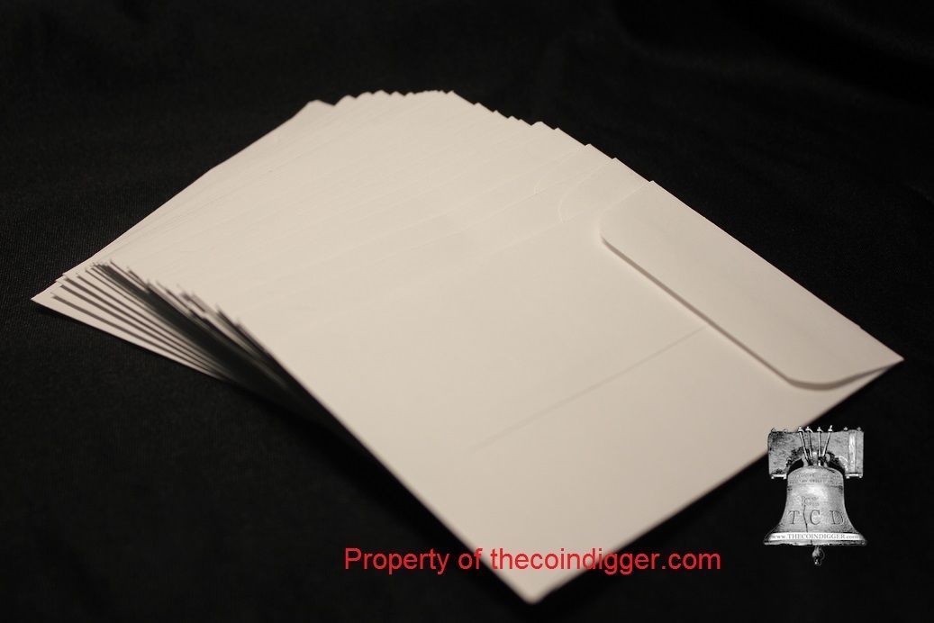 50 Coin Envelope Kraft Slab Holder Case 3x4.5 Everslab Quickslab PCGS ...