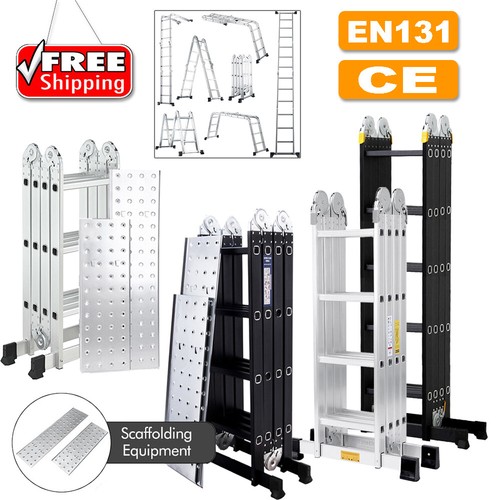 5.7M 4.7M 3.5M Multi-Purpose Folding Ladder Extendable Work Platform Aluminium | eBay UK