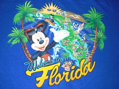 Disney Mickey Mouse Welcome To Florida T-Shirt Youth XL 16/18 | eBay