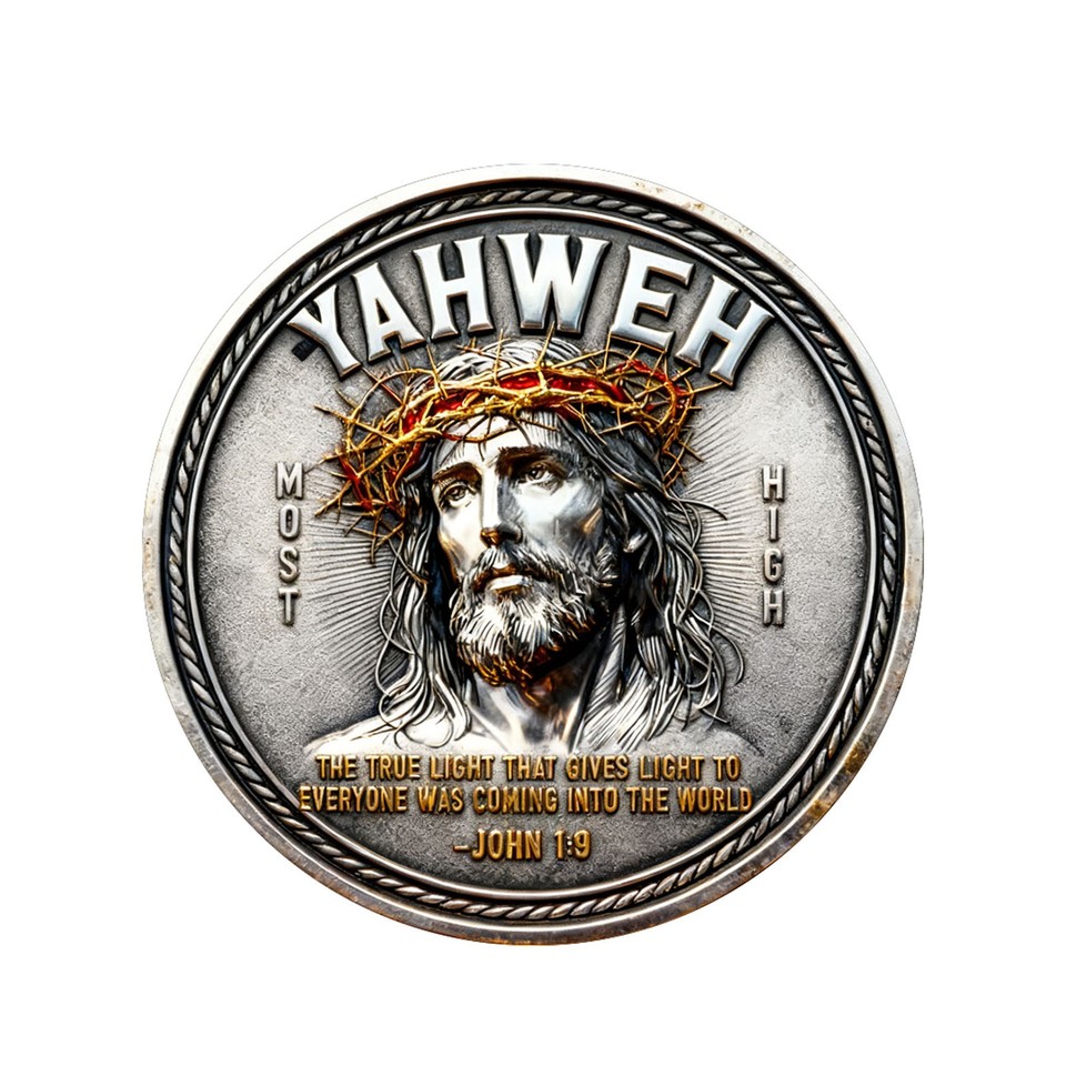 3PCS Yahweh – The True Light Faith Christian Challenge Coin with Crown ...