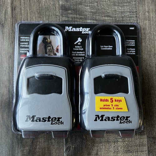 Master Lock 5400T 2 Pack Portable Lock Boxes Holds 5 Keys Storage ...